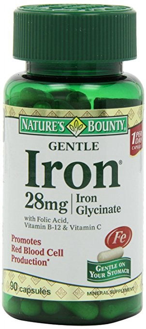 Nature's Bounty Gentle Iron, 28mg, 90 Capsules (Pack of 6) - Walmart ...
