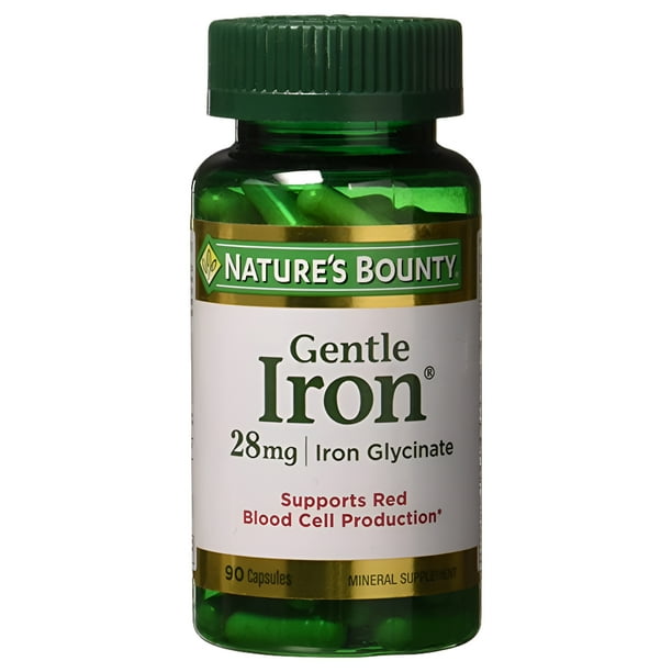 Nature's Bounty Gentle Iron 28mg Supports Red Blood Cells Production ...