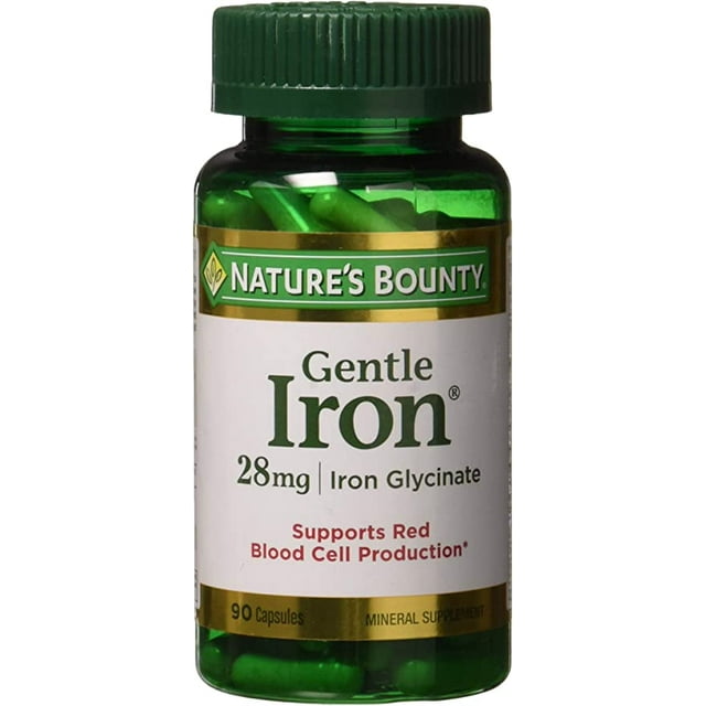Nature's Bounty Gentle Iron 28mg Supports Red Blood Cells Production ...