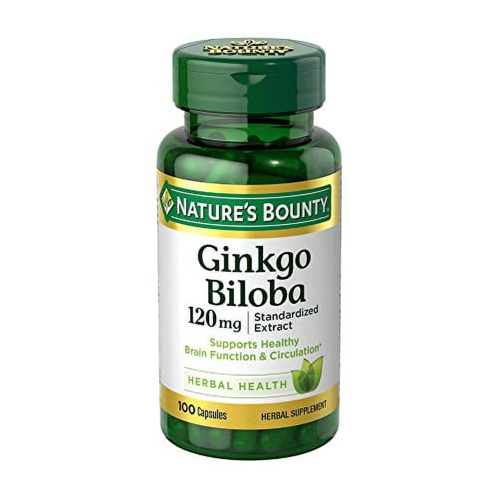 Nature's Bounty Ginkgo Biloba Capsules 120mg, Memory Support Supplement ...