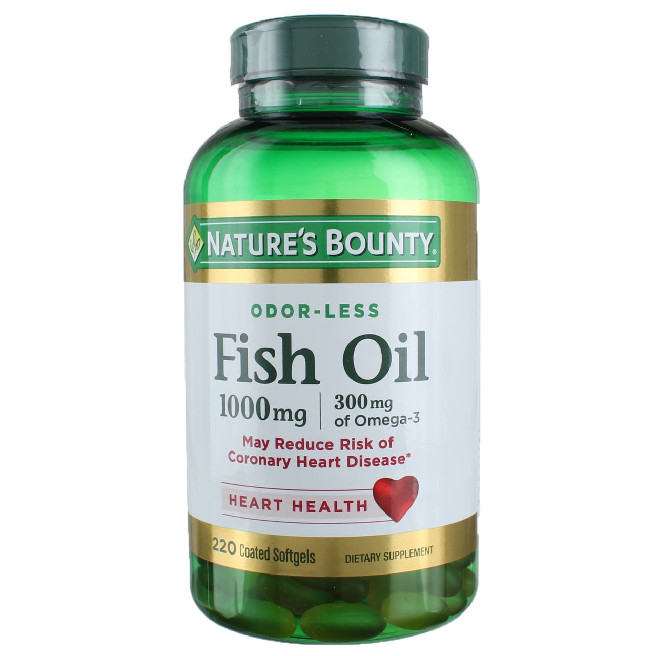Nature's Bounty Heart Health Fish Oil Softgels, 1,000 mg, 220 Ct ...
