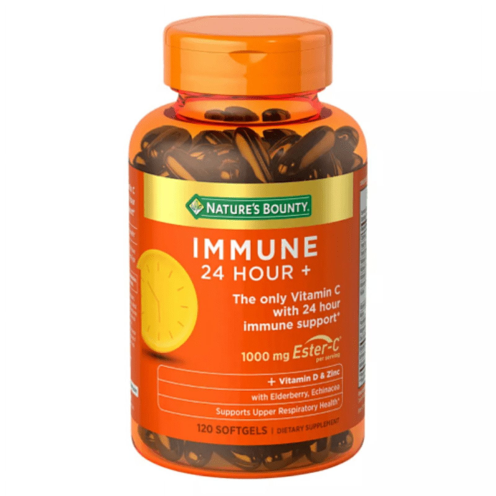 Nature's Bounty 24hr Immune Support Softgels with 1000mg Vitamin C, Ester-C+ More (120 ct ...