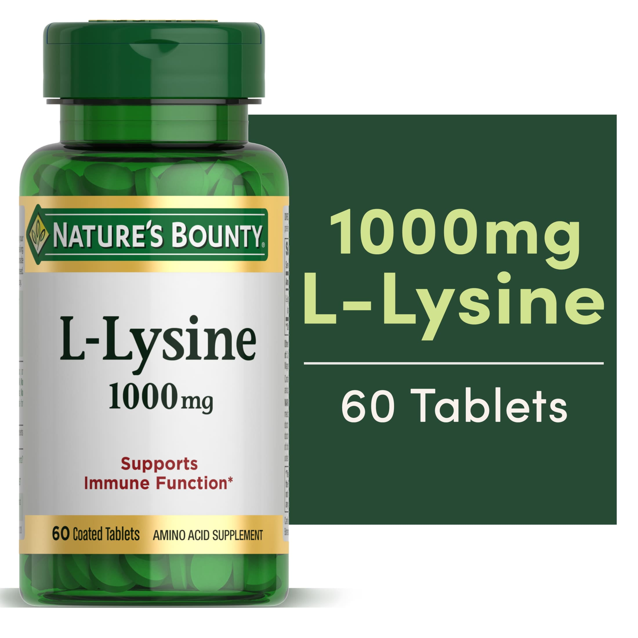 Nature's Bounty L-Lysine Tablets, 1000 Mg, 60 Ct - Walmart Business Supplies