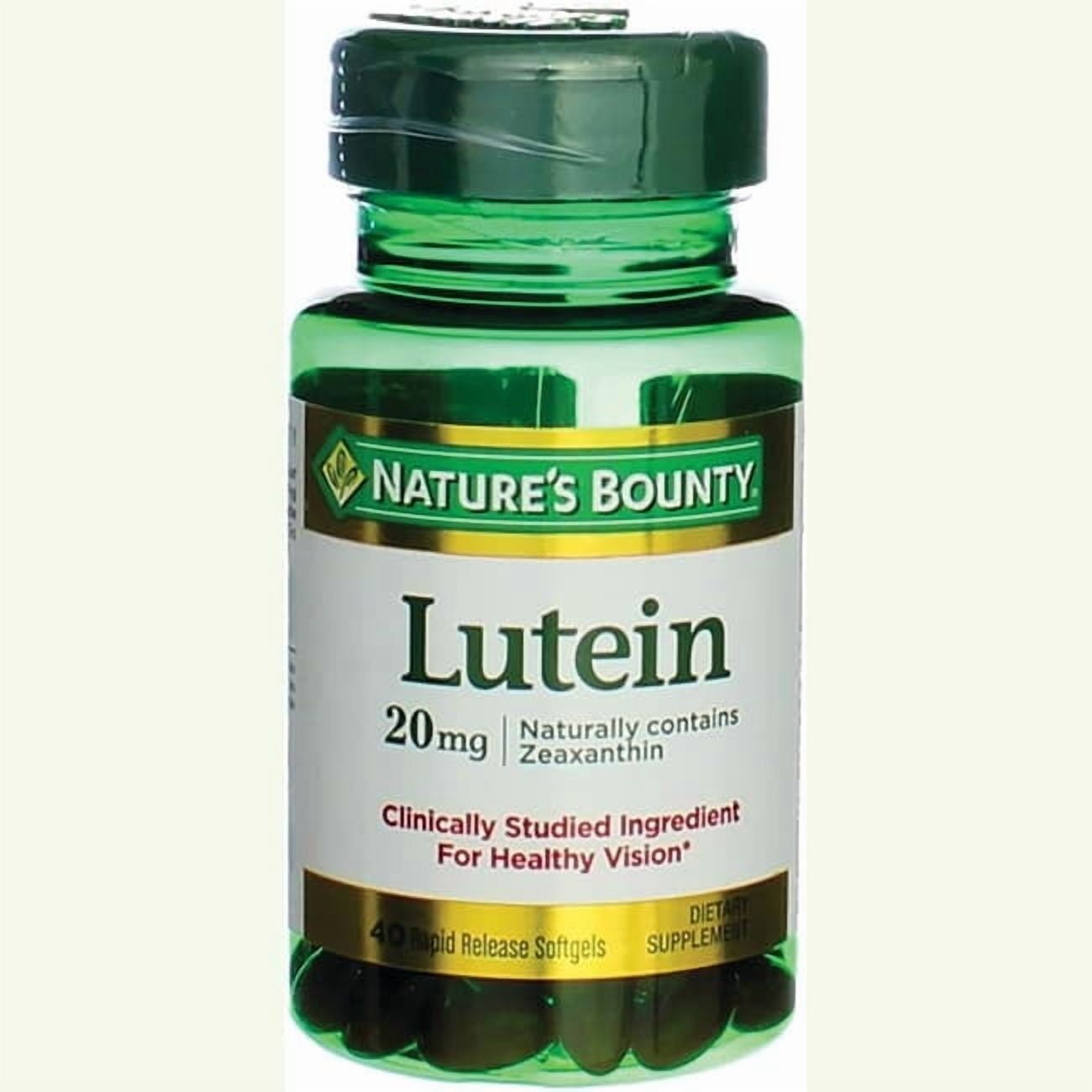 Nature's Bounty Lutein 20 Mg, Eye Health Zeaxanthin Capsules Supplement ...