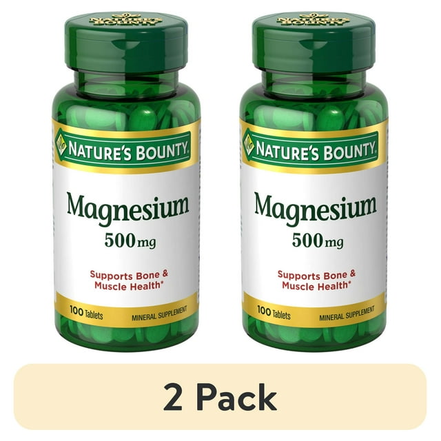 (2 pack) Nature's Bounty Magnesium Tablets, 500 Mg, 100 Ct - Walmart.com