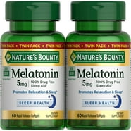 Nature's Bounty Dual Spectrum Bi-Layer Melatonin 5mg, 60 Count Tablets ...