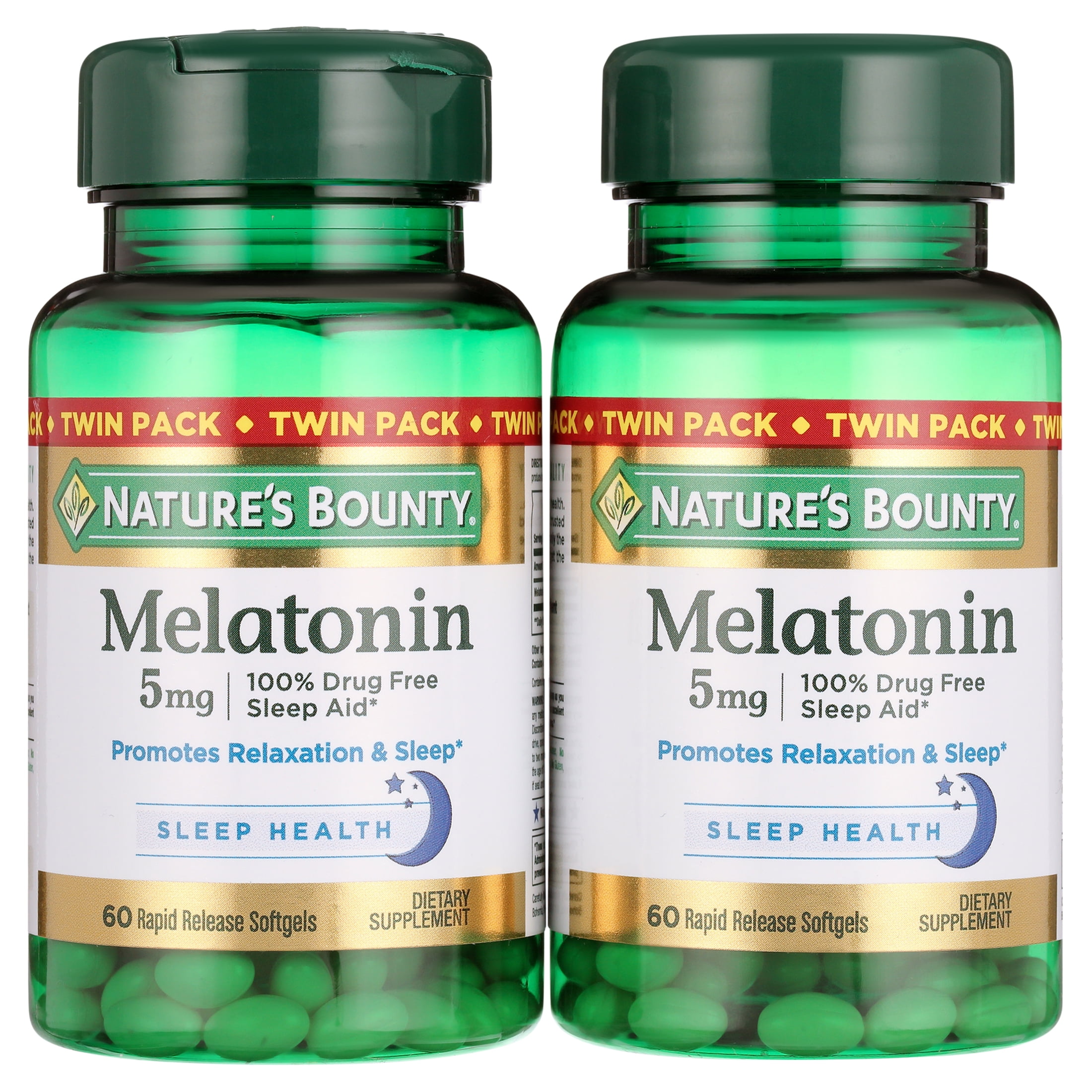Nature's Bounty Melatonin 5 mg Twin Pack - Walmart.com