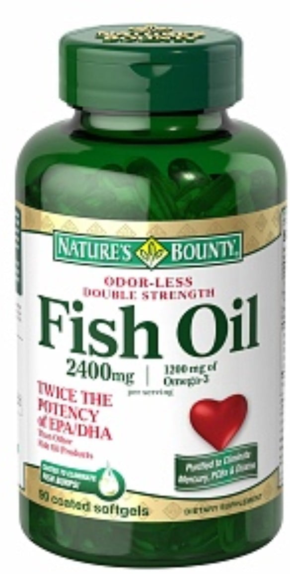 Nature's Bounty Odorless Fish Oil, Double Strength, Softgels 90 ea ...