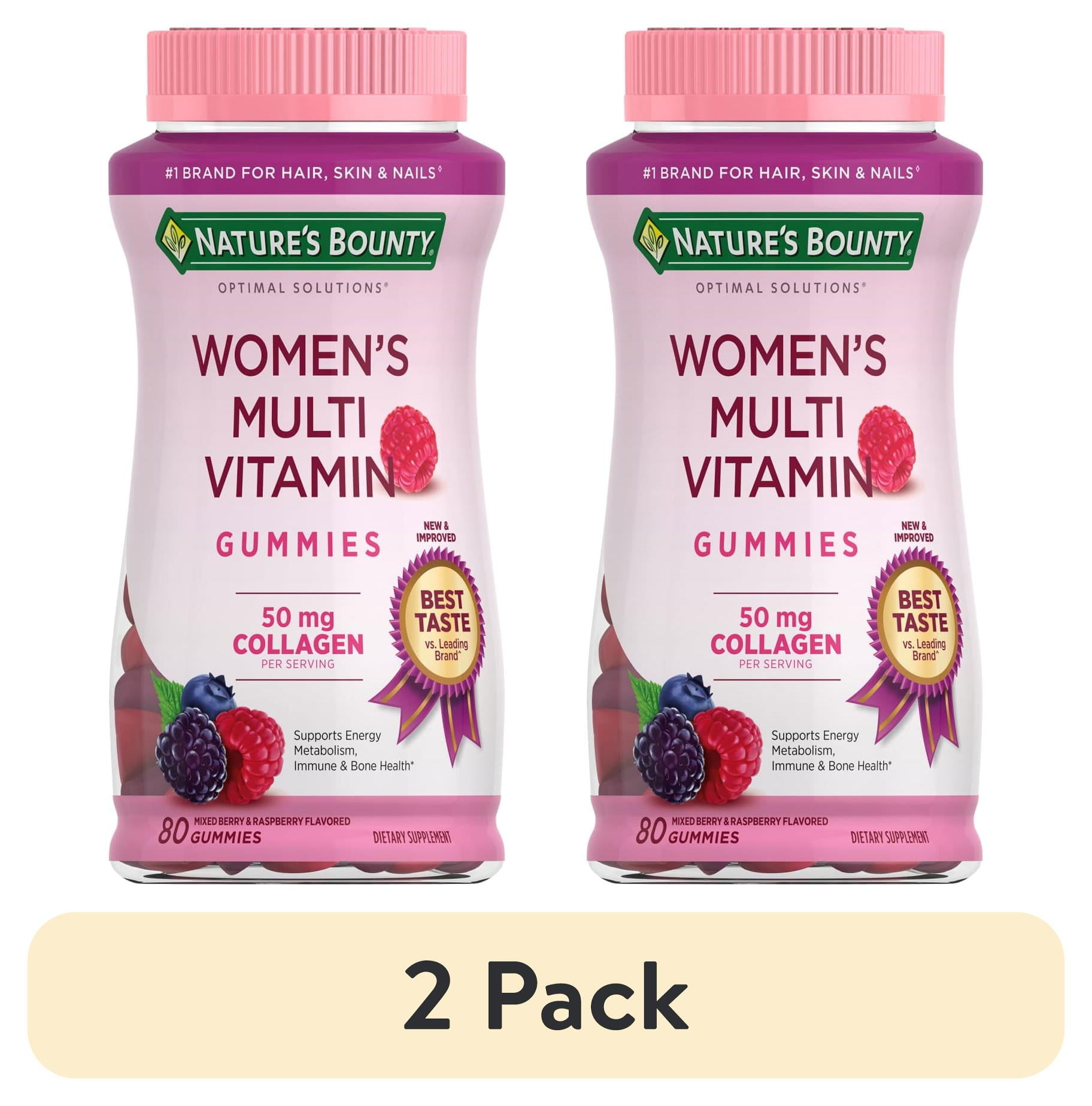 (2 pack) Nature's Bounty Optimal Solutions Women's Multivitamin Gummies ...