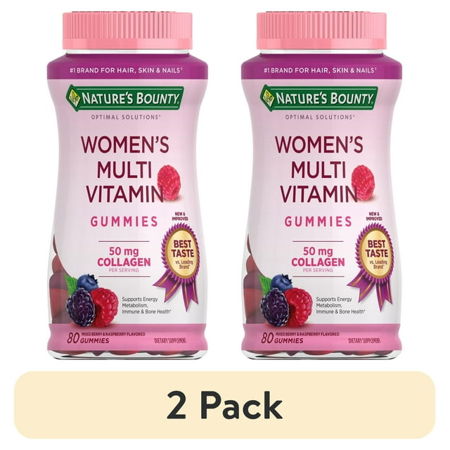 (2 pack) Nature's Bounty Optimal Solutions Women's Multivitamin Gummies ...