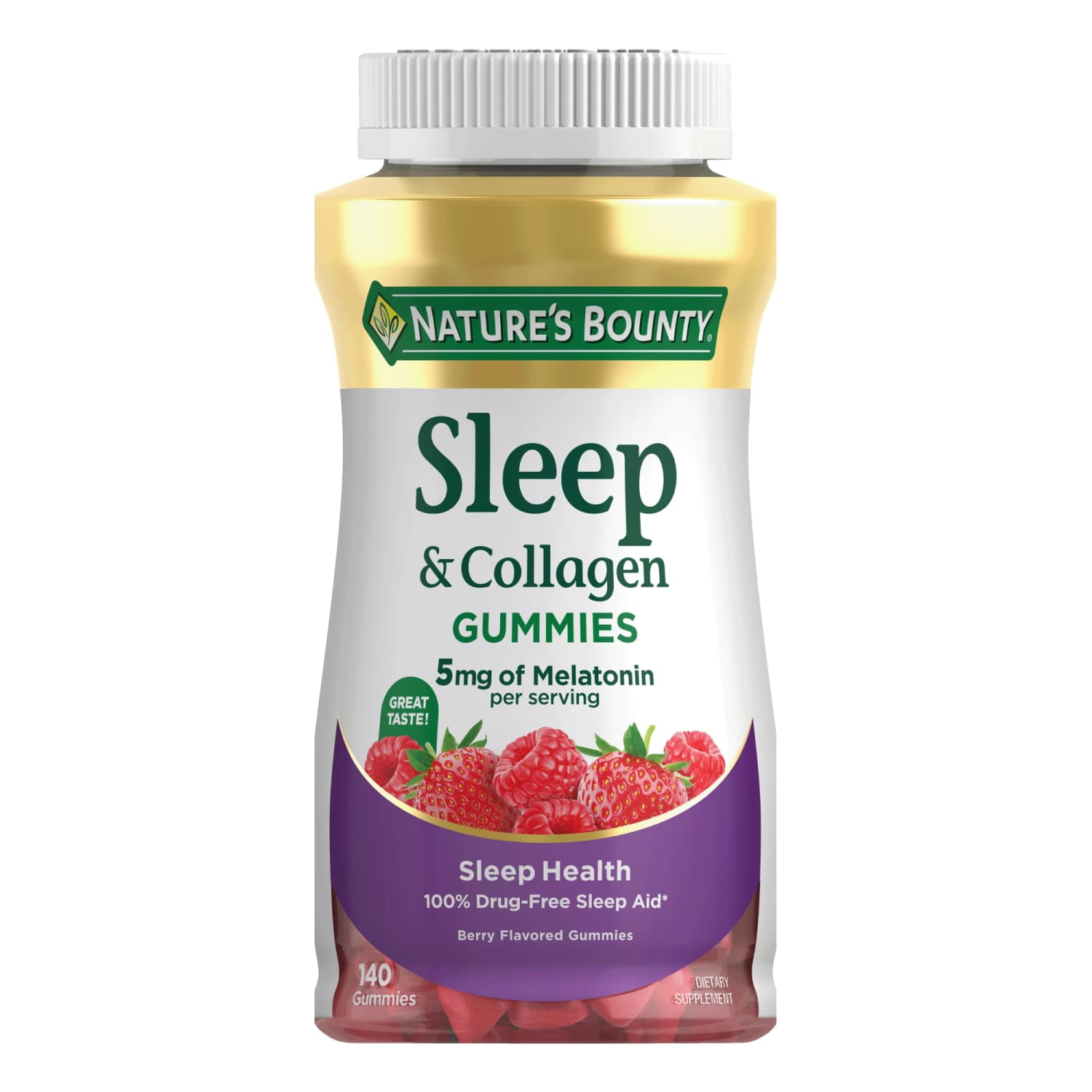 Nature’s Bounty® Sleep + Collagen Gummies, 5mg Melatonin, Sleep Aid ...