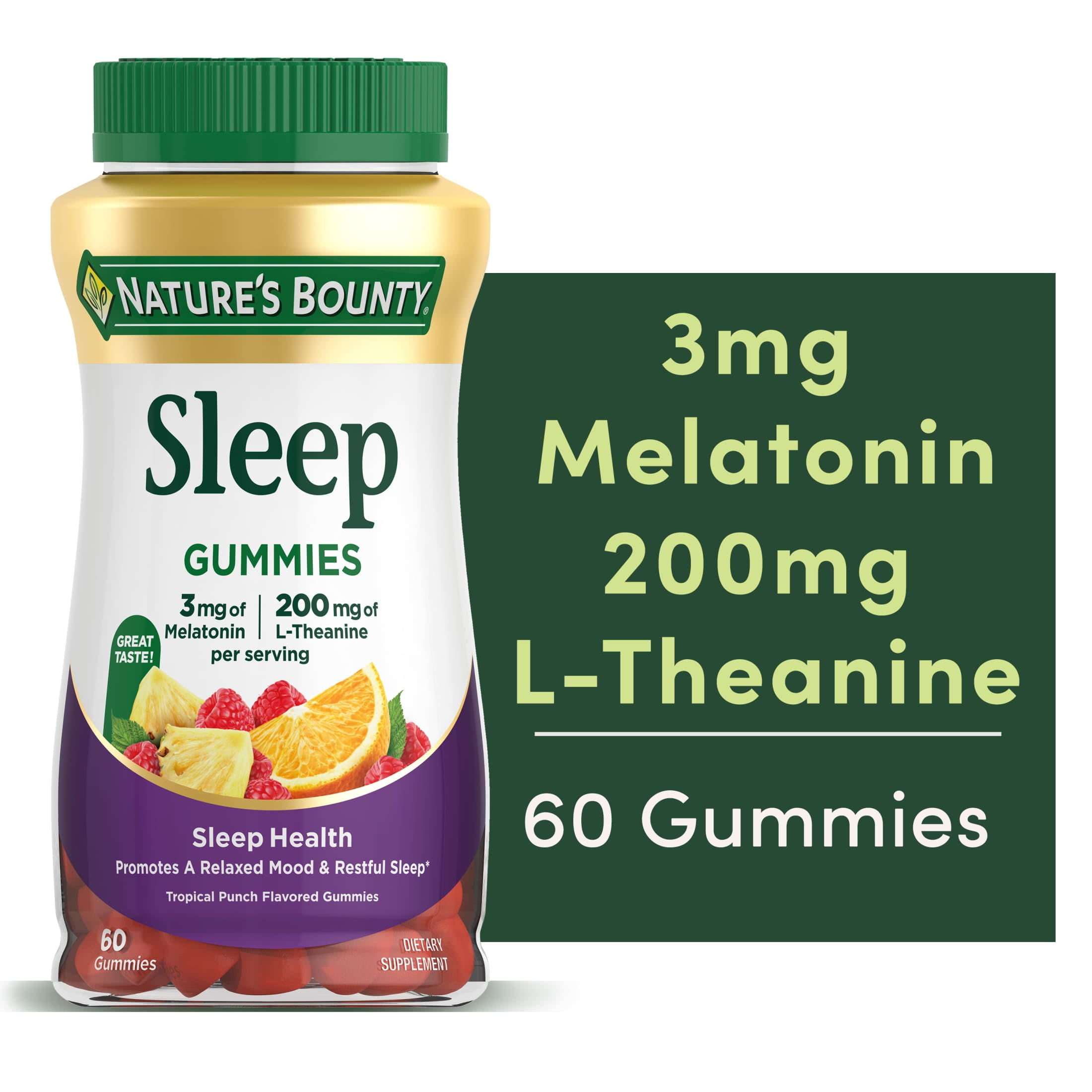 Nature’s Bounty Sleep Gummies, Melatonin 3mg, Sleep Support Supplement ...