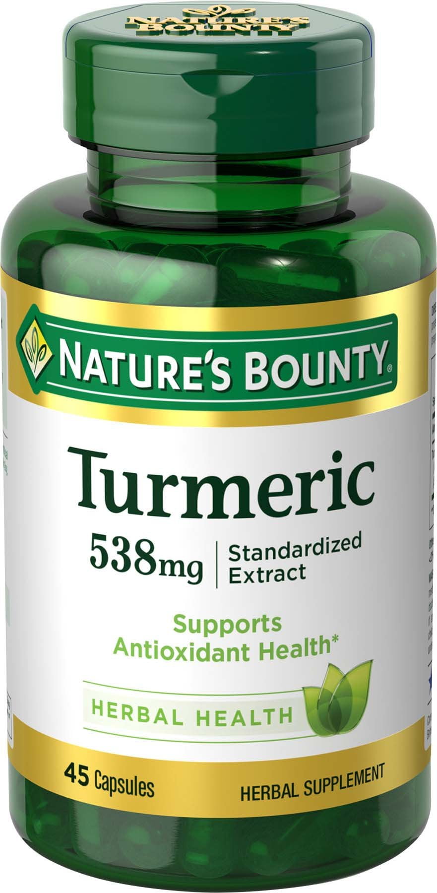 Nature's Bounty Turmeric Pills and Herbal Health Supplement ...