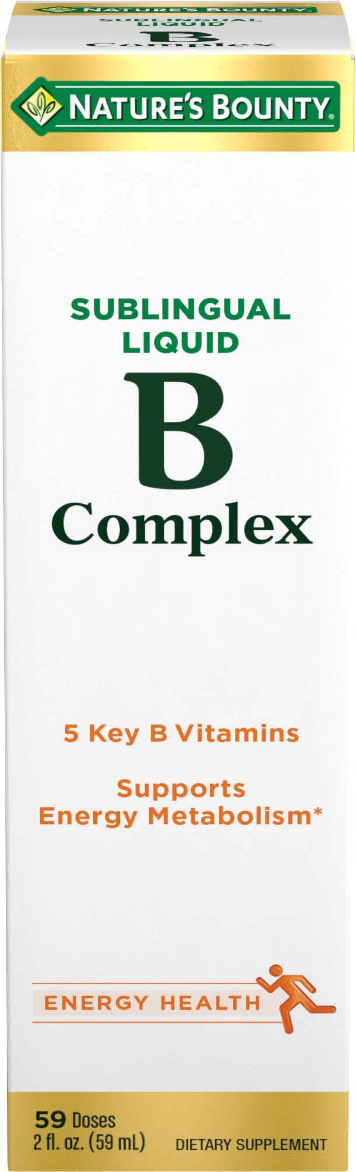 Nature's Bounty B-Complex Liquid Vitamin, 59 Doses for Energy ...