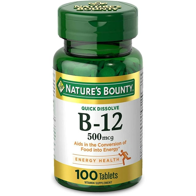 Nature's Bounty Vitamin B12, Supports Energy Metabolism and Nervous ...