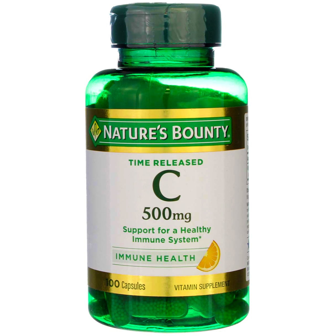 Nature's Bounty Vitamin C 500mg, Time Released, Non-GMO, Gluten & Sugar ...