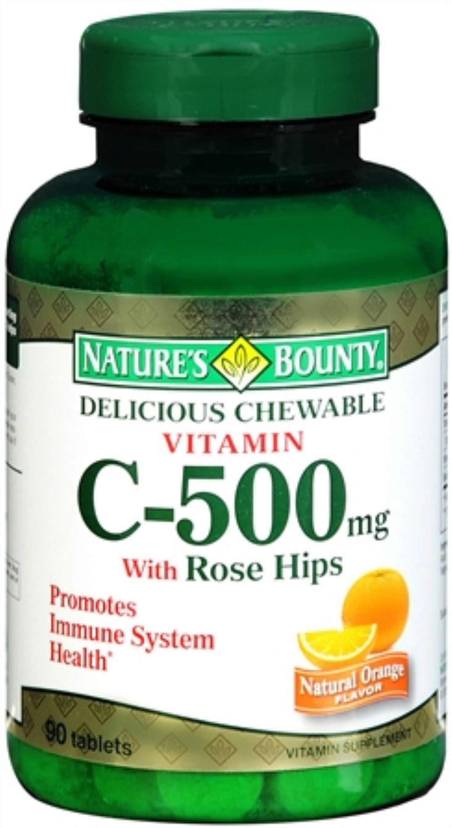 Nature's Bounty Vitamin C 500 mg With Rose Hips Chewable Tablets ...