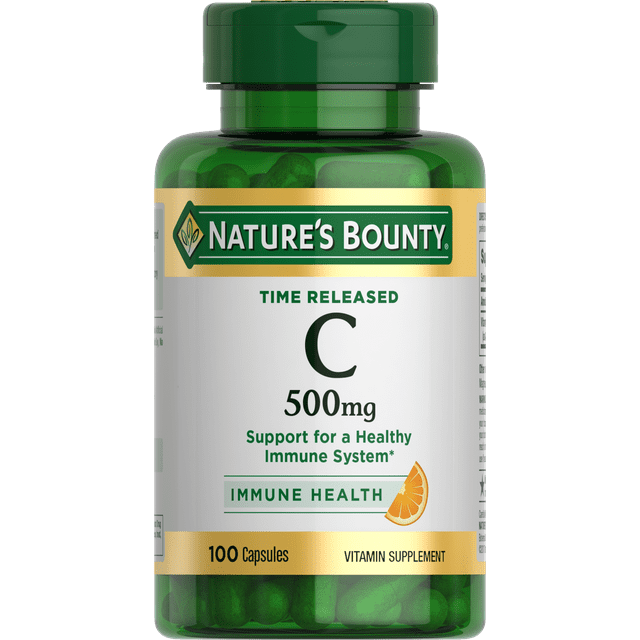 Nature's Bounty Vitamin C Time Release Capsules, 500 Mg, 100 Ct ...