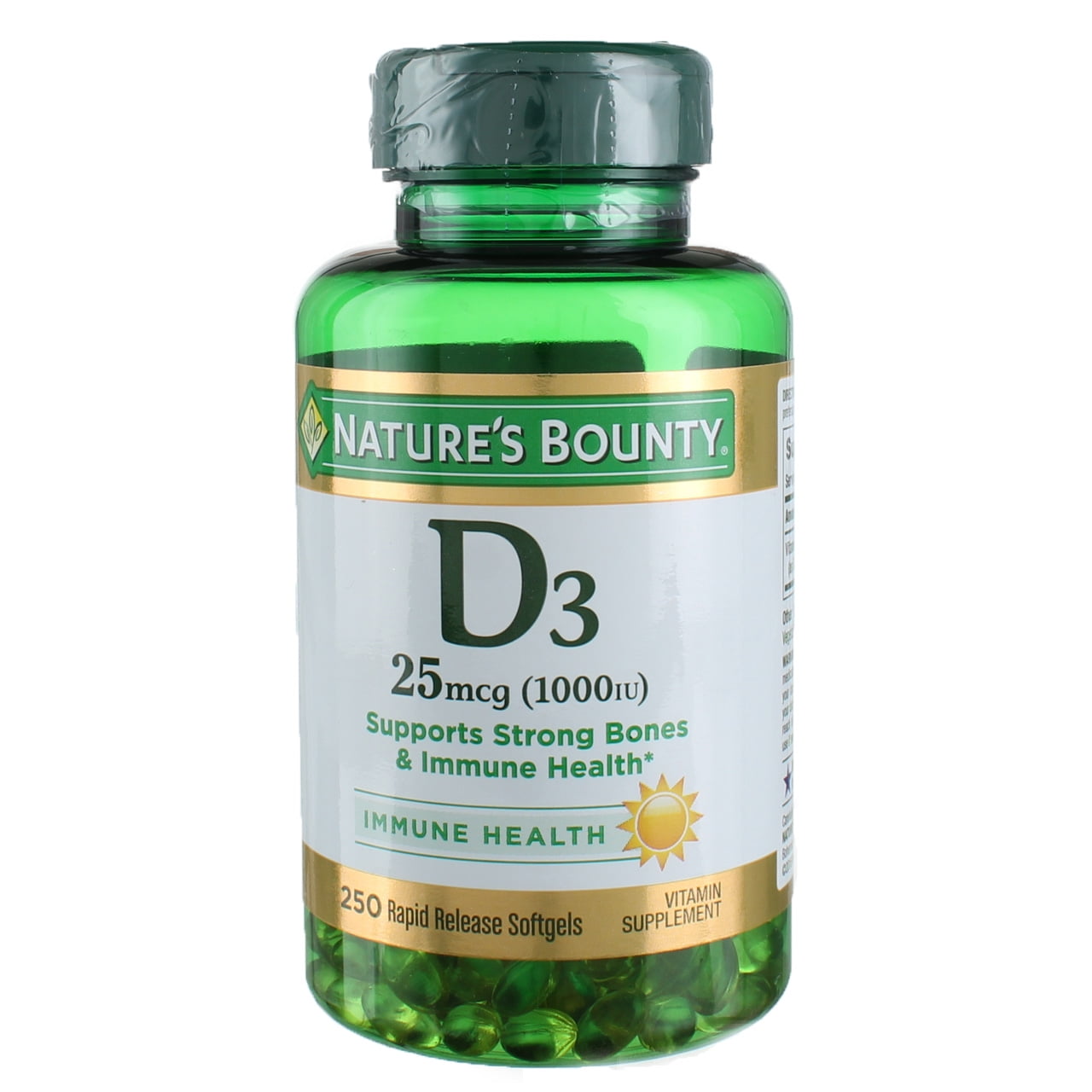Nature's Bounty Vitamin D-1000 IU, Rapid Release Softgels 250 ea ...
