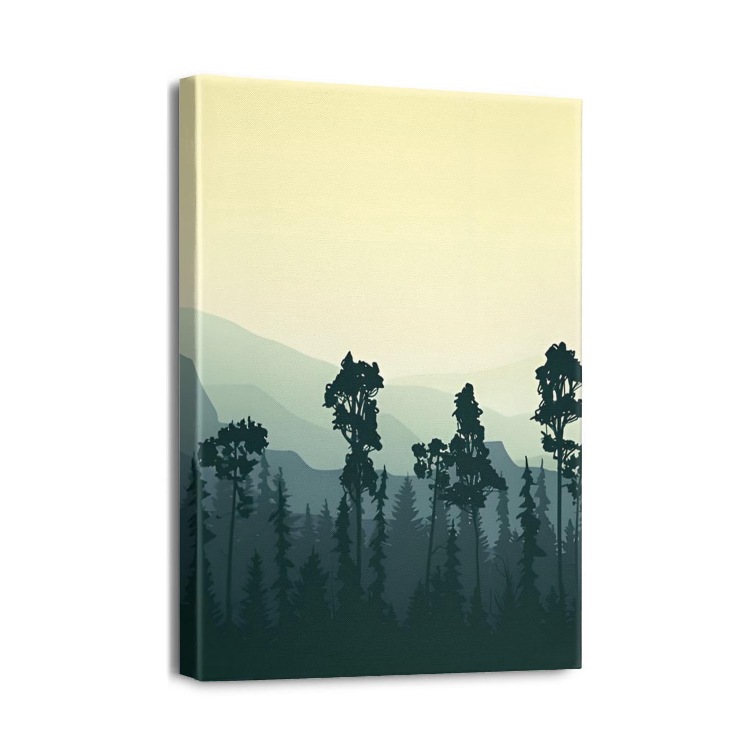Nature's Canvas 12x16 Inch Mountain Forest Watercolor Artwork, Perfect ...