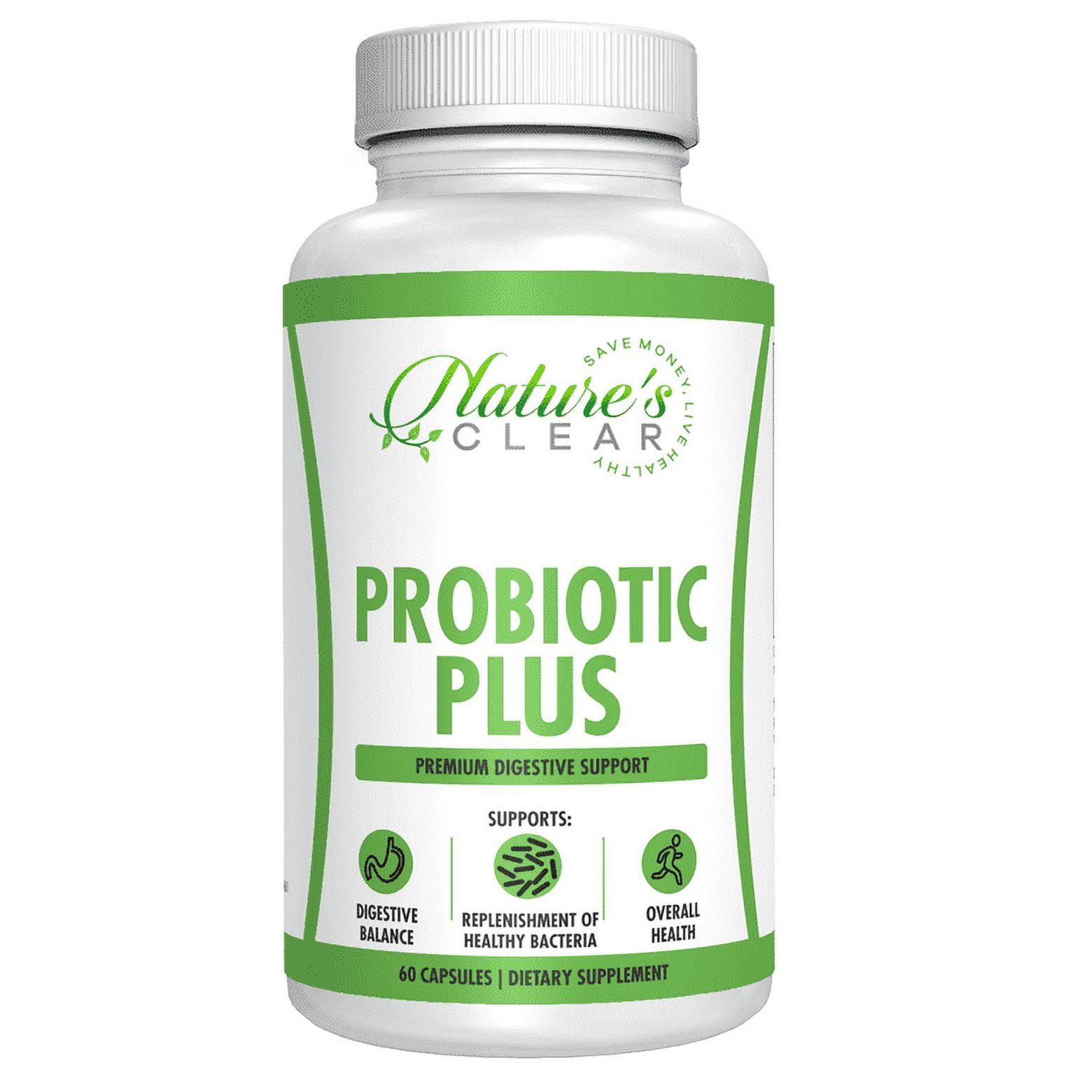 Nature's Clear Probiotic Plus Supplement, Premium Digestive Support 60 ...