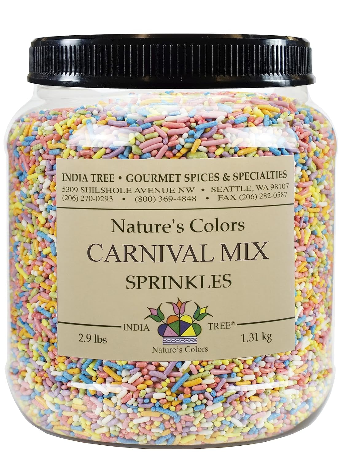 Nature's Colors Carnival Mix Sprinkles, 2.9-Pound Jar, Naturally ...