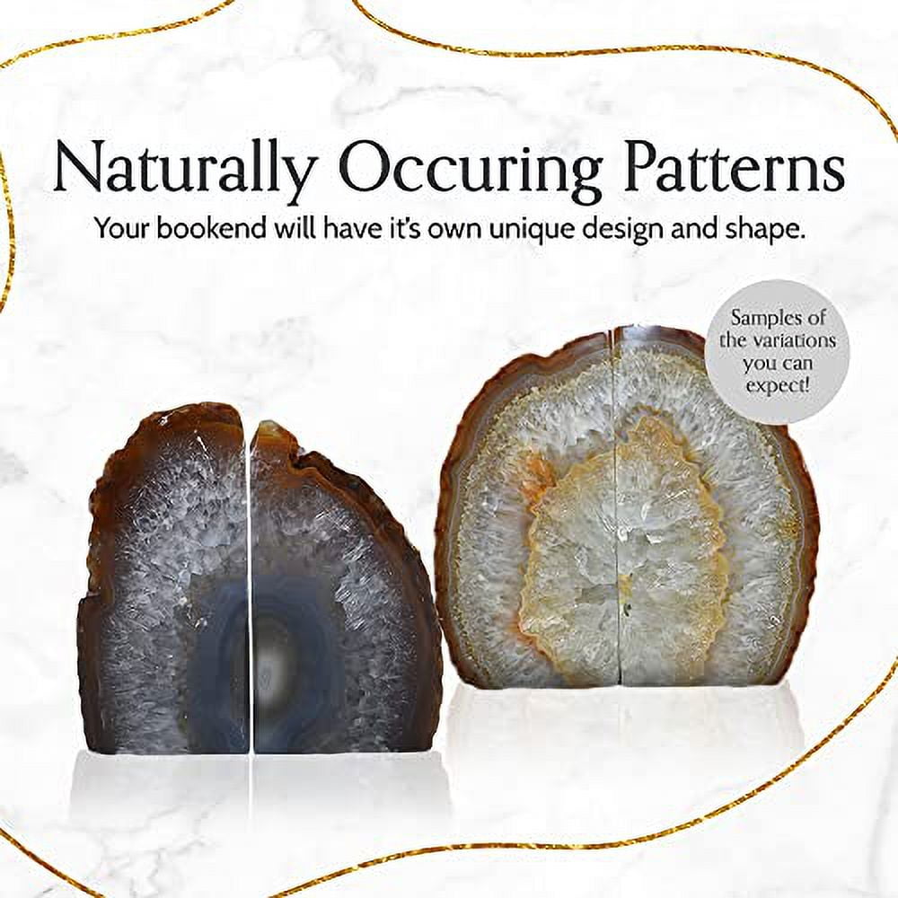 Nature's Decorations Natural Agate Bookends – A+ Grade Geode Heavy Duty ...