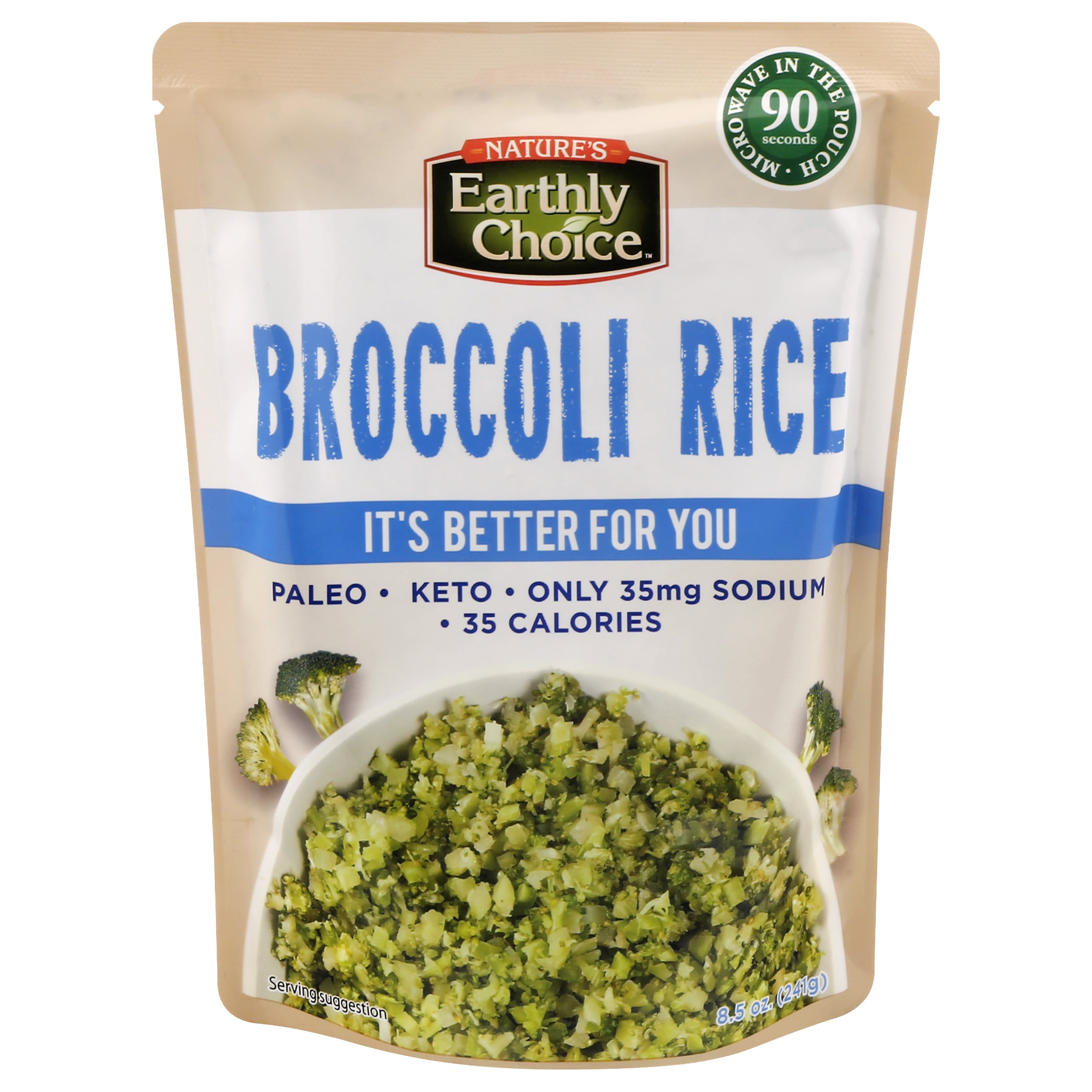 Nature's Earthly Choice Rice with Broccoli Microwaveable 8.5 oz (Pack ...