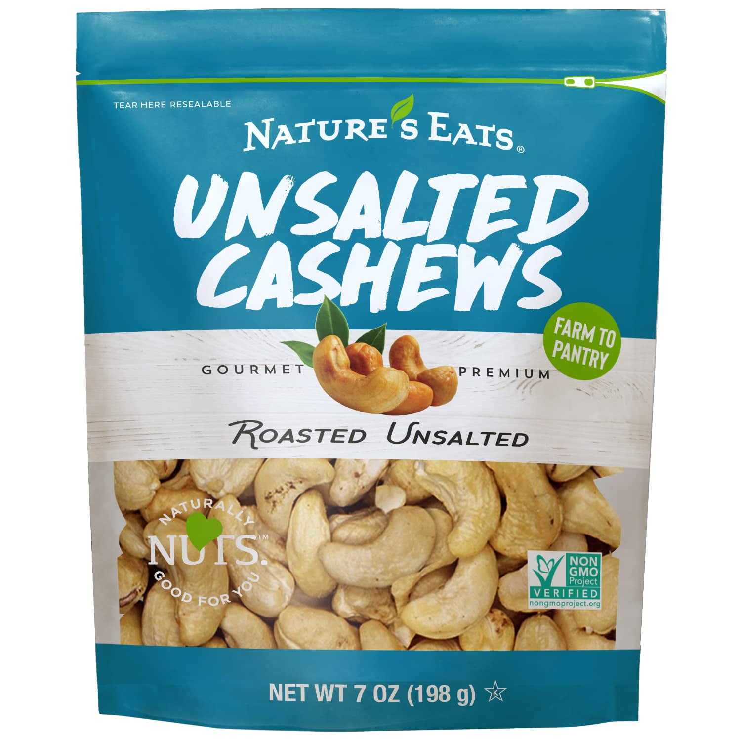 Nature's Eats Cashews Roasted No Salt, 7 Oz - Walmart.com
