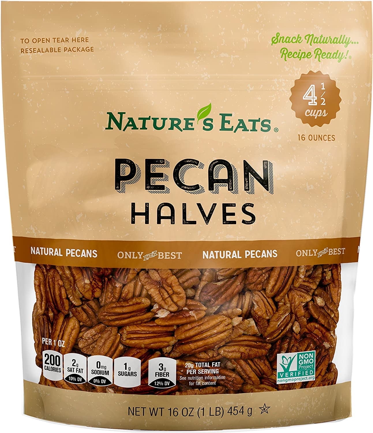 Nature's Eats Peacan Halves - 16 oz - Walmart.com