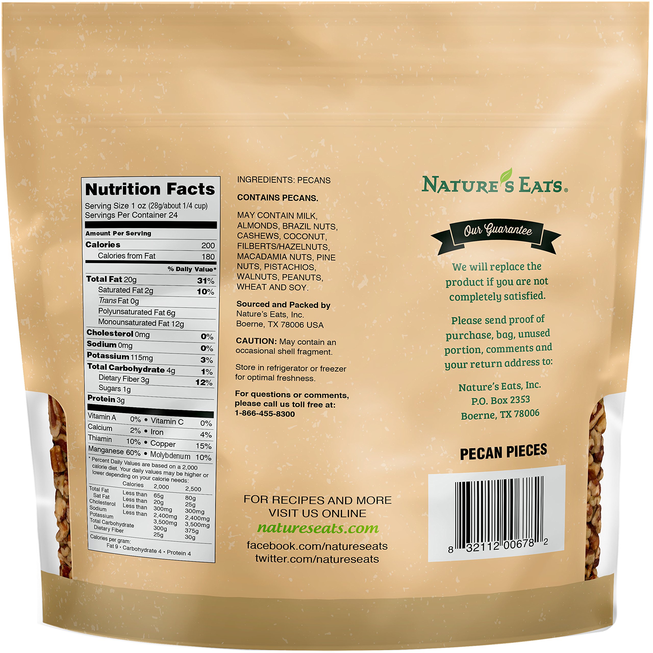 Nature's Eats Pecan SCH4 Pieces, Natural, 24 Ounce - Walmart.com