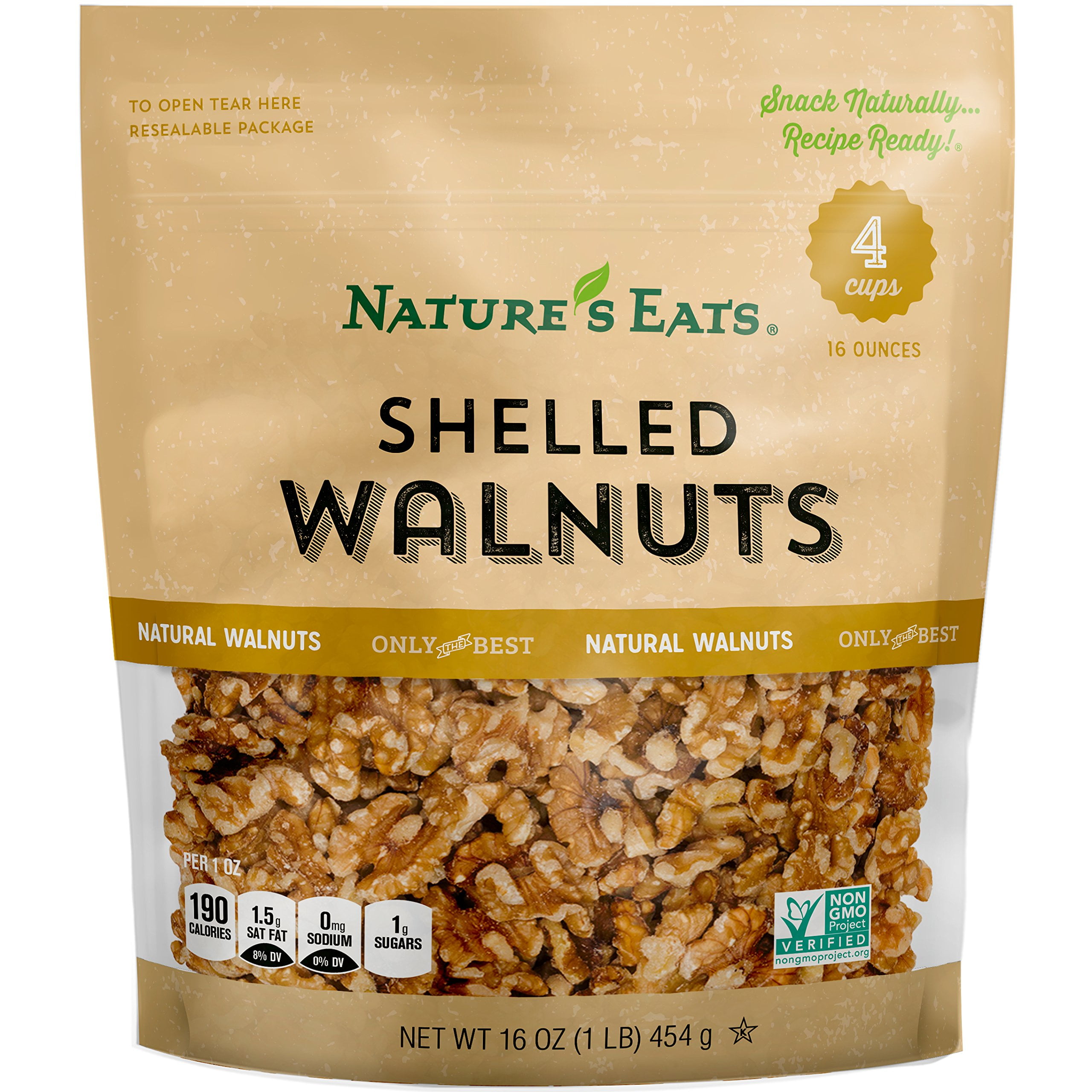 Nature’s Eats Shelled Walnuts GGA1 16 oz - 100% Natural Raw Walnut ...