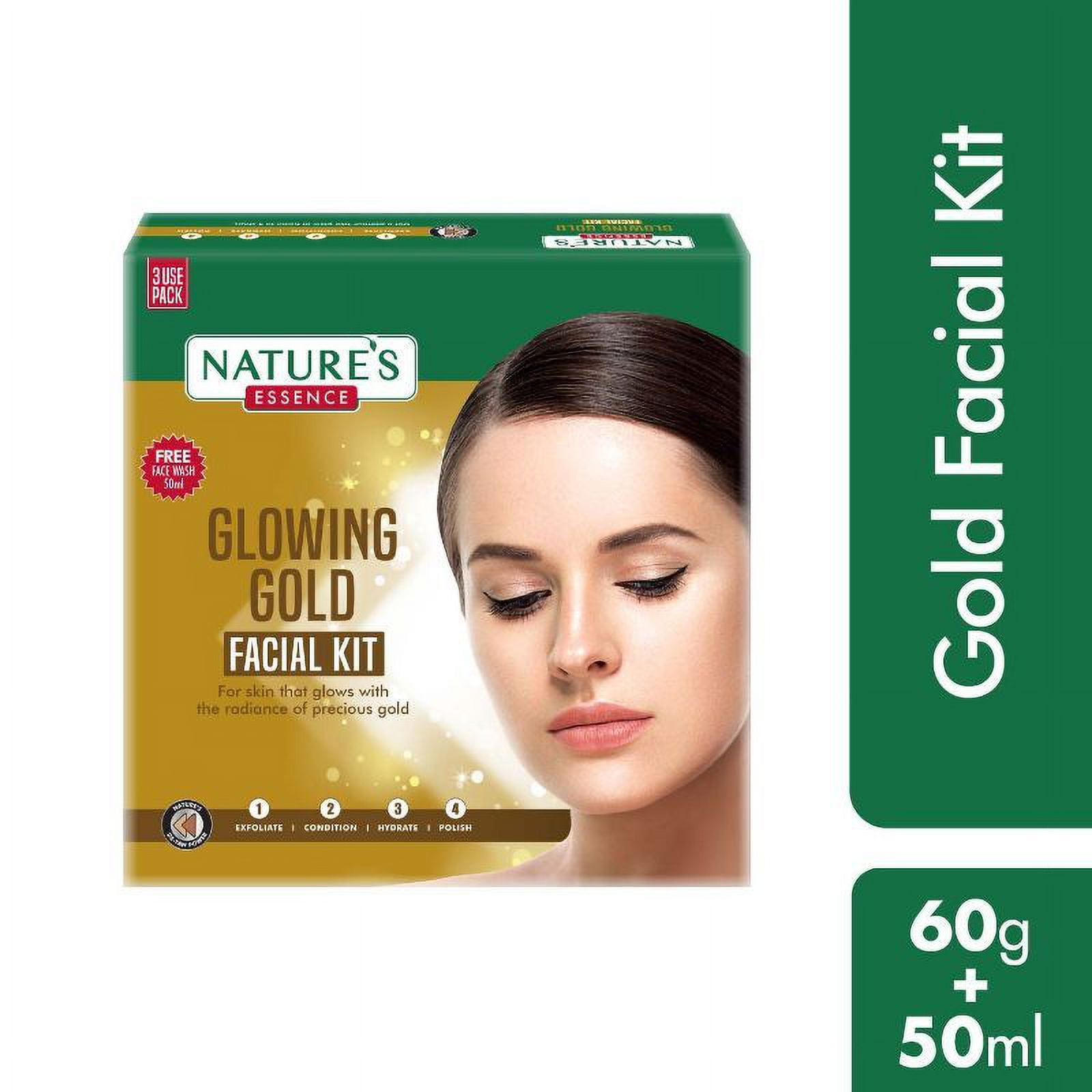 Nature's Essence Glowing Gold Facial Kit, For 3 Uses - Walmart.com