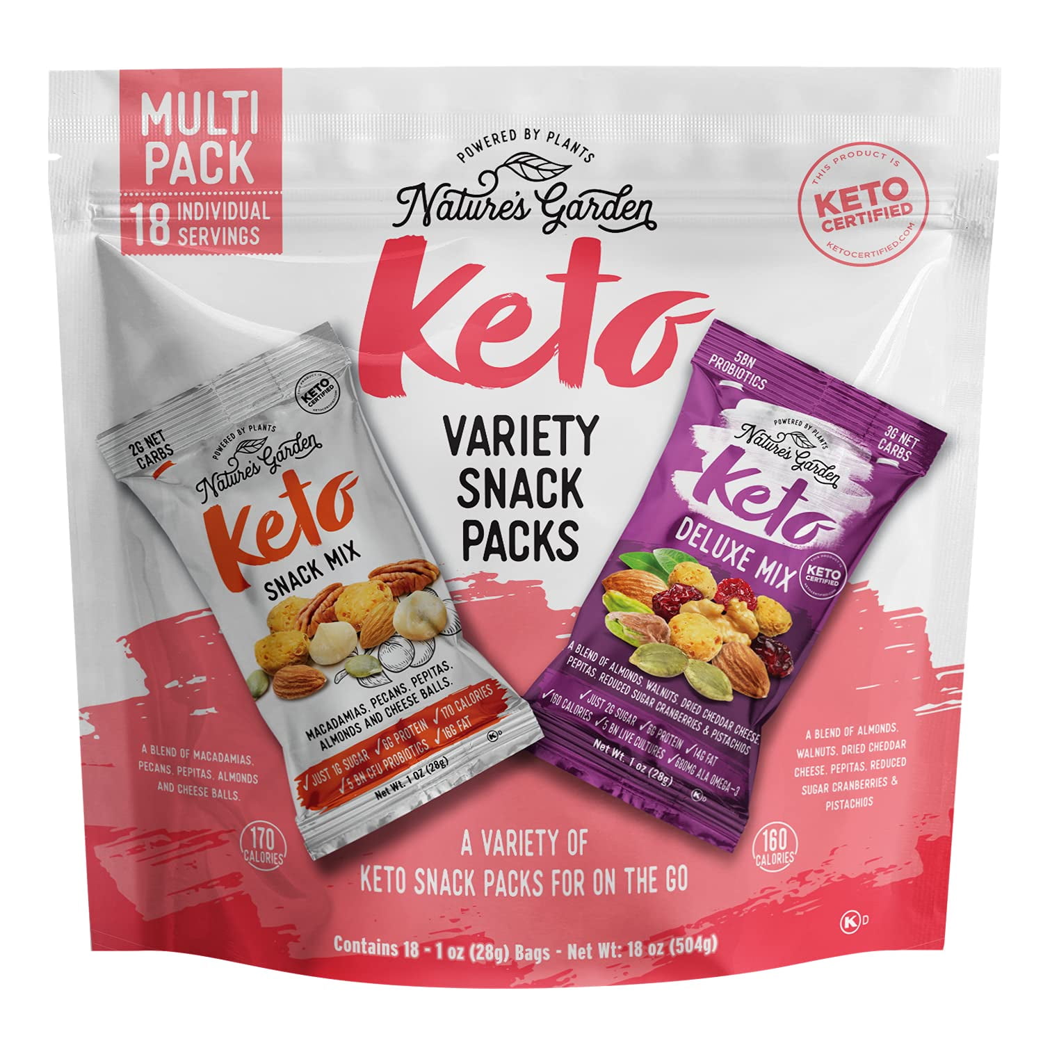 Nature’s Garden Keto Variety Snack Packs – Keto Snack Mix, Keto Deluxe ...
