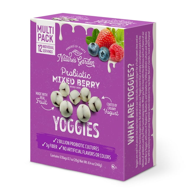 Nature's Garden Probiotic Mixed Berry Yoggies 12 x 0.7oz Multipack ...