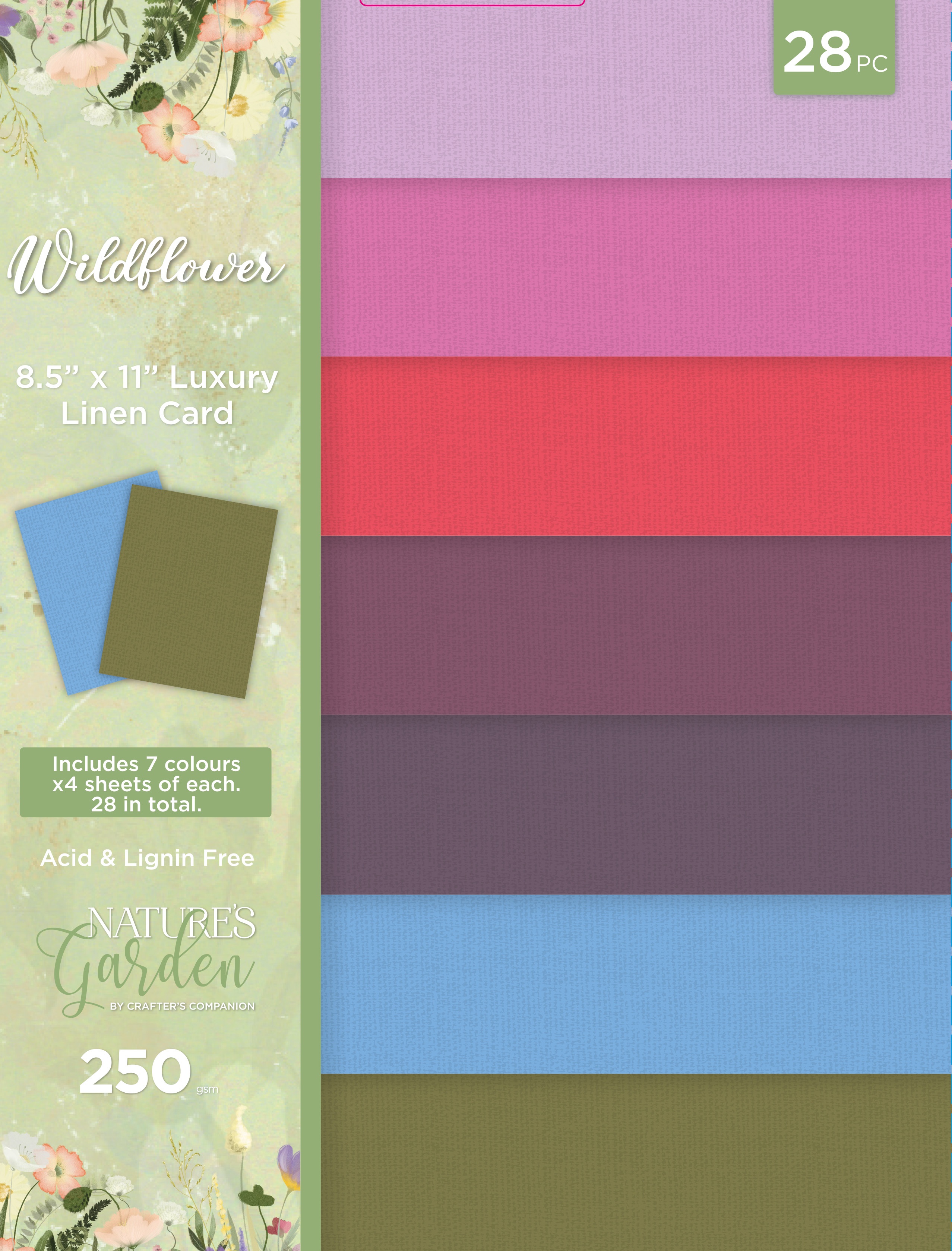 Nature's Garden Wildflower Card Pack 8.5"X11"-Luxury Linen - Walmart.com