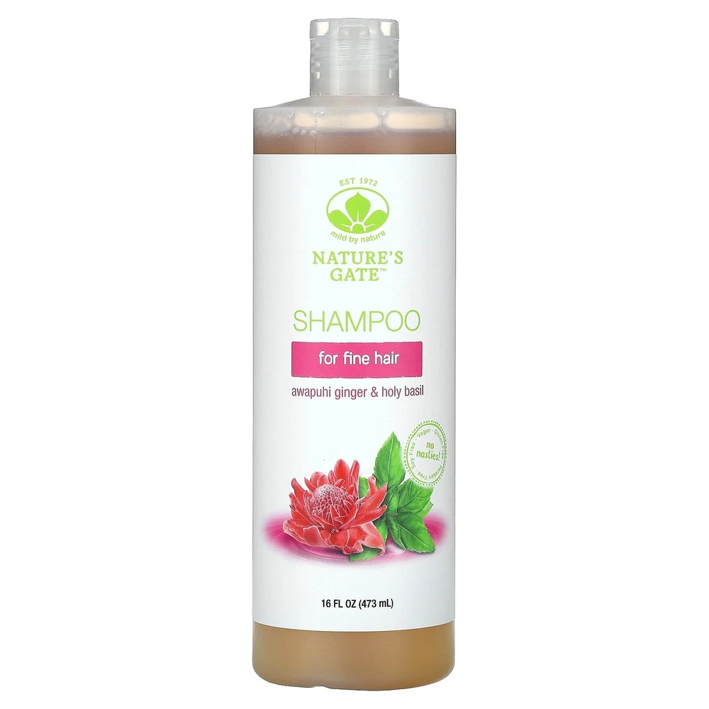 (Nature's Gate), Awapuhi Ginger & Holy Basil Shampoo for Fine Hair, 16 ...
