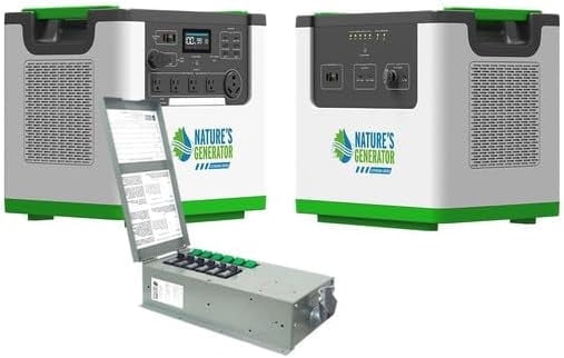 Nature's Generator Lithium 3600 + Power Pod + 6 Circuit Transfer Switch ...