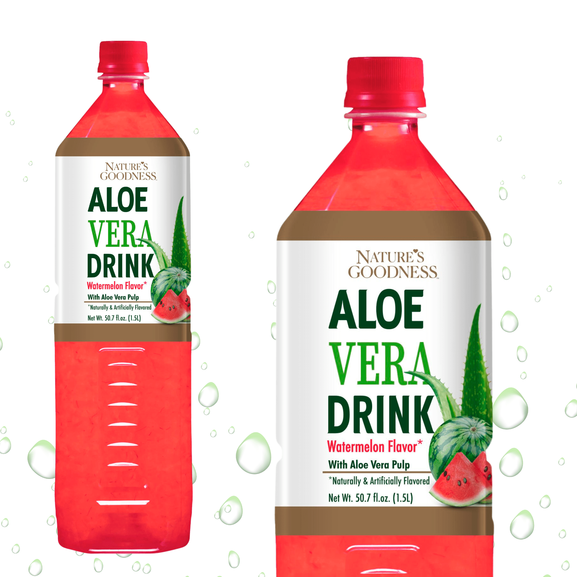 Nature's Goodness Aloe Vera Drink with Pulp Watermelon Flavor -12 Pack ...