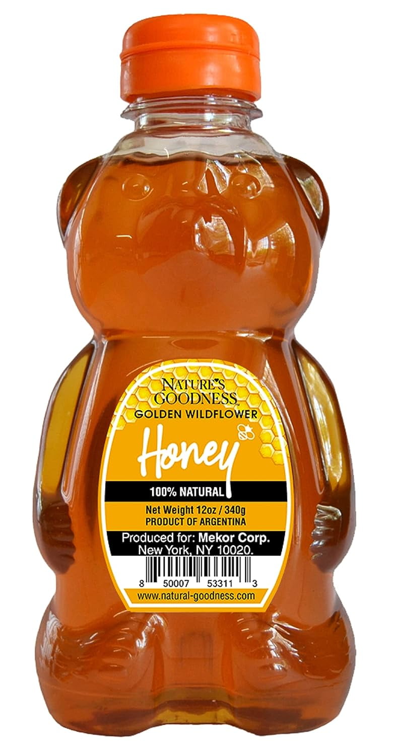 Nature's Goodness Golden Wild Flower Honey - 12 oz - Teddy Bear Jar ...