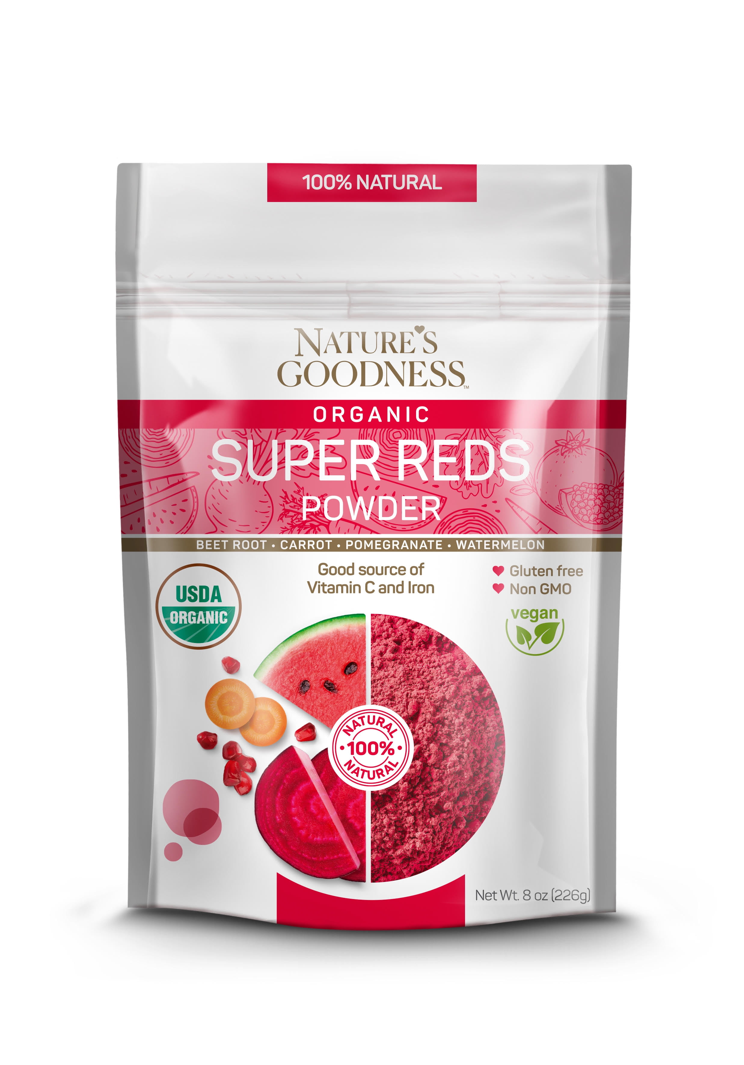Nature's Goodness - Super Reds Powder with Beet Root Carrot Pomegranate ...