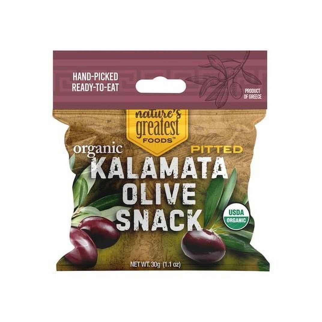 Nature's Greatest Foods Kalamata Olive Snack, Pitted, Organic - 1.1 oz ...