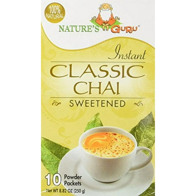 Nature's Guru Instant Classic Chai Tea Drink Mix Sweetened 10 Count ...