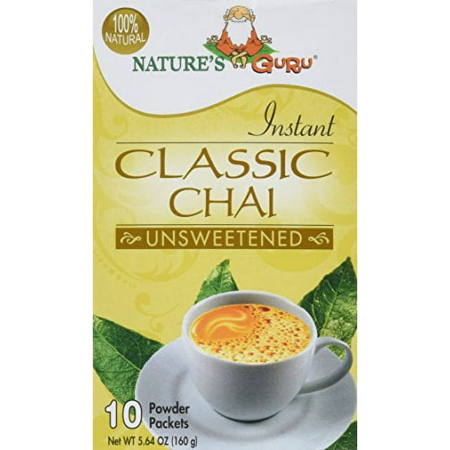Nature's Guru Instant Classic Chai Tea Drink Mix Unsweetened 10 Count ...