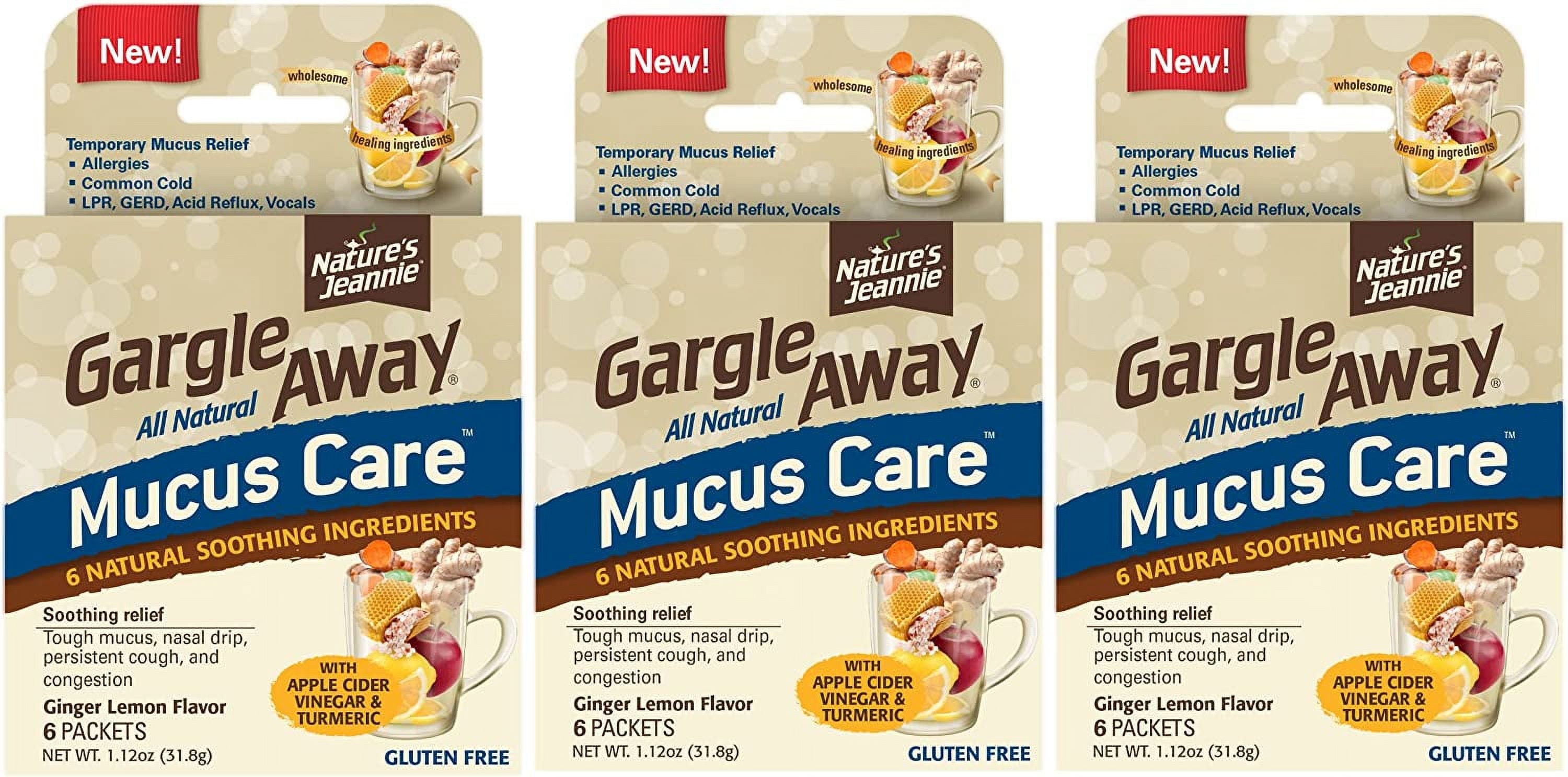 Nature's Jeannie Herbal Organic Gargle Away Mucus Care, Ginger Lemon ...