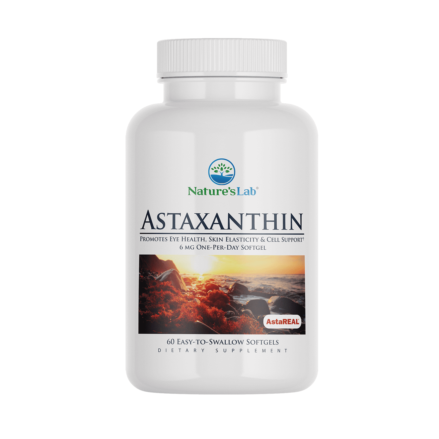 Nature's Lab AstaREAL Astaxanthin - 60 Capsules (2 Month Supply) - 6mg ...
