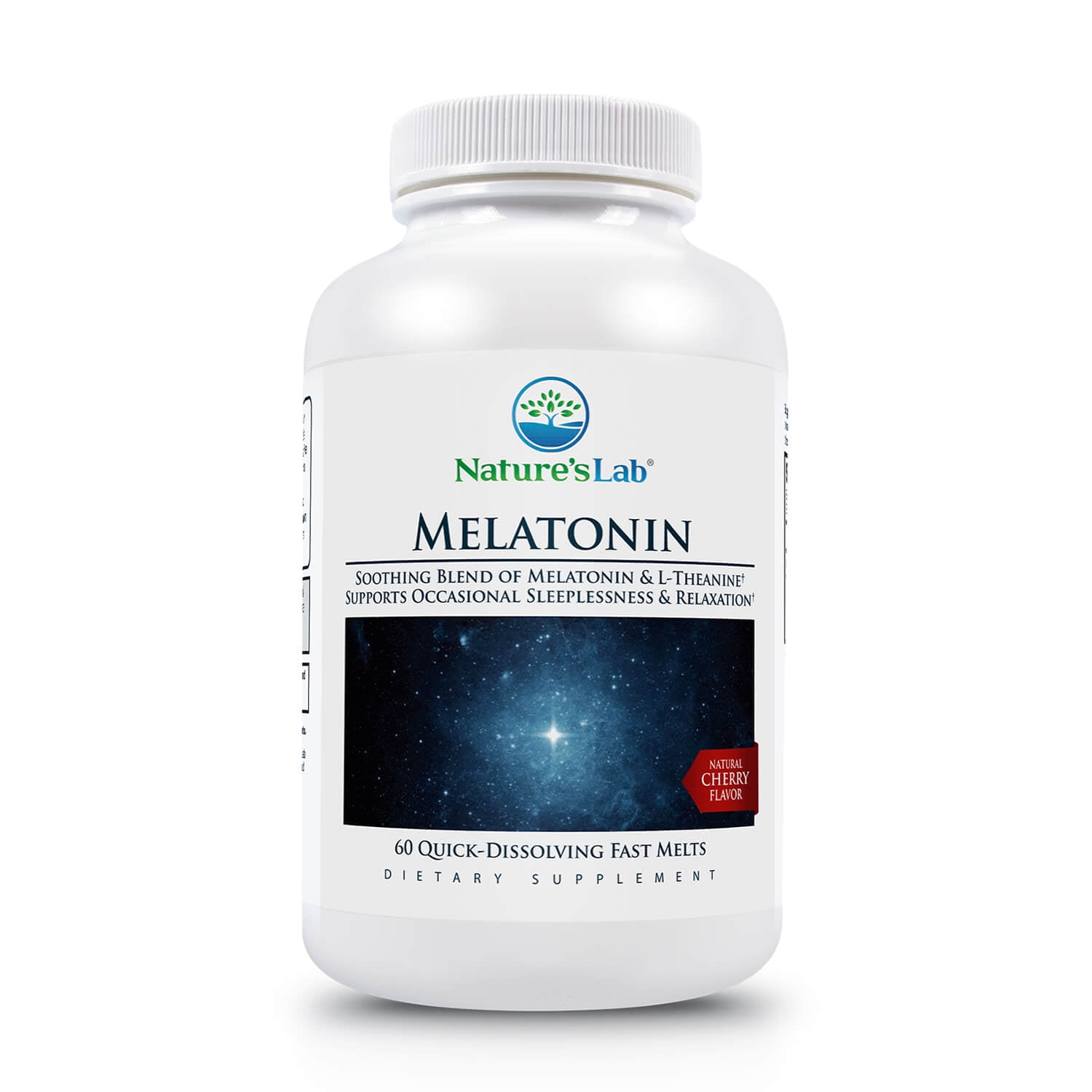 Nature's Lab Fast Melt Melatonin Tablets - 25 mg of L-Theanine + 6mg of ...