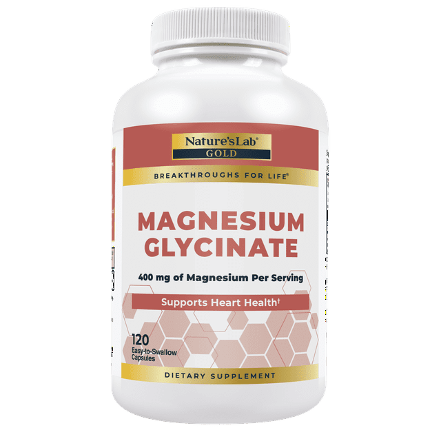 Nature’s Lab Gold Magnesium Glycinate Supplement - 120 Capsules ...