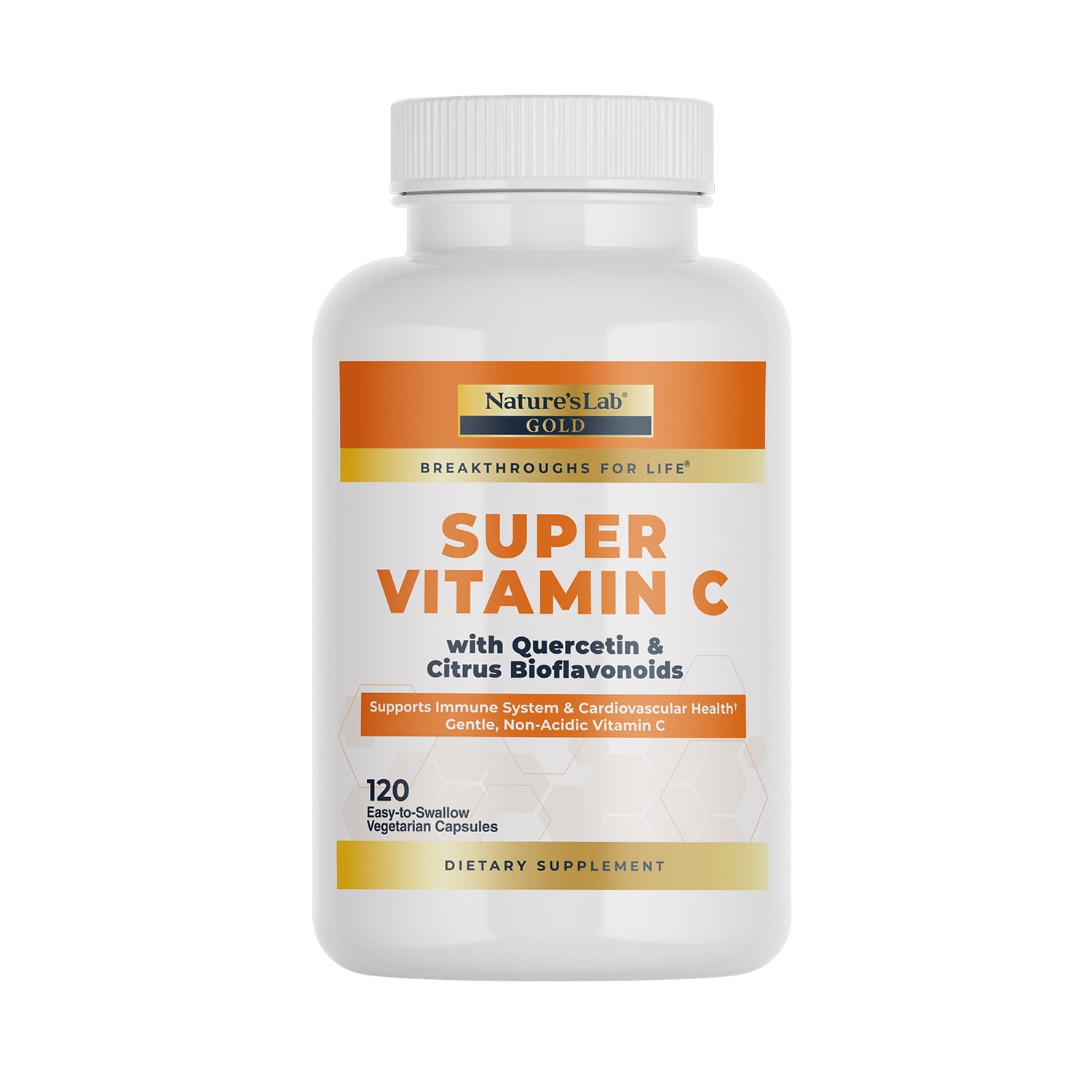 Nature's Lab Gold Super Vitamin C 1000mg, Non-GMO, Gluten Free, Vegan ...