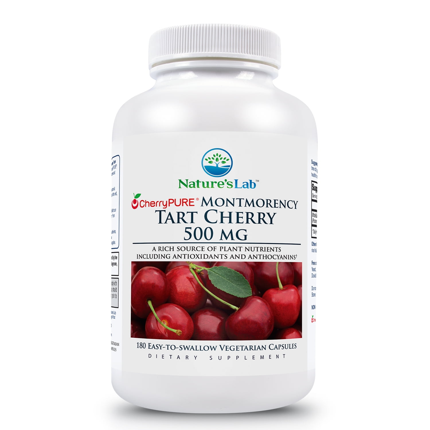 Nature’s Lab Tart Cherry Pills, 500mg, 180 Capsules, Antioxidants, Non ...